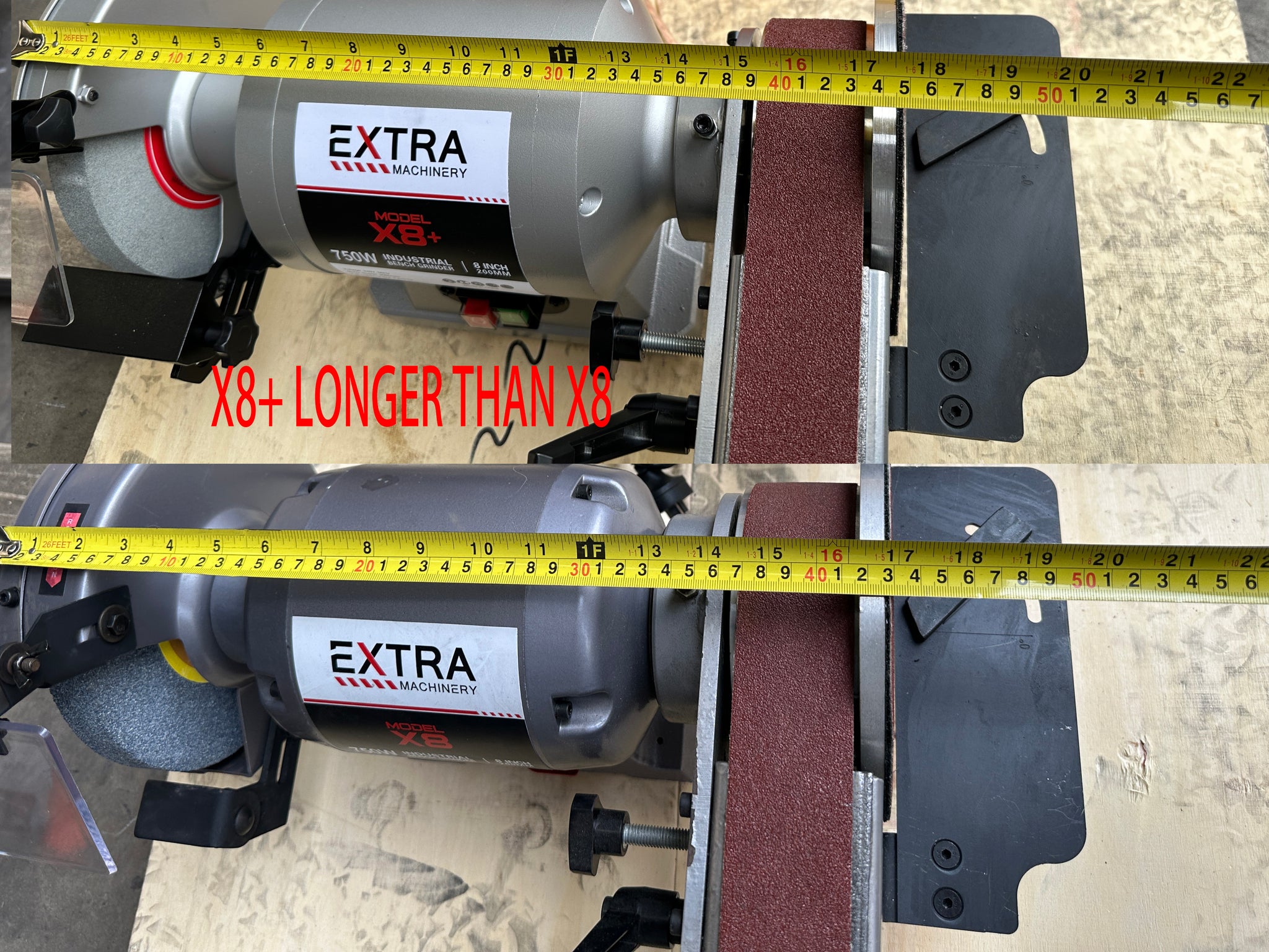 Bench grinder X8-Plus /Belt Linisher 50 x 915mm (Swivel 360)/Disc sand ...